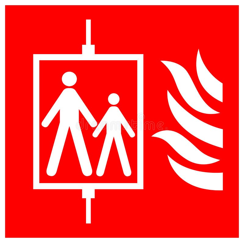 In Case of Fire Do Not Use Lift Symbol Sign, Vector Illustration ...