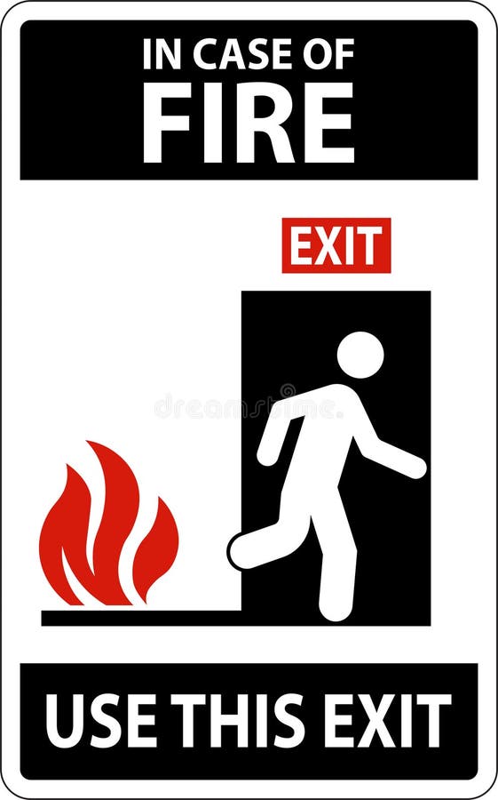 In Case of Fire Sign Use this Exit Stock Vector - Illustration of door ...