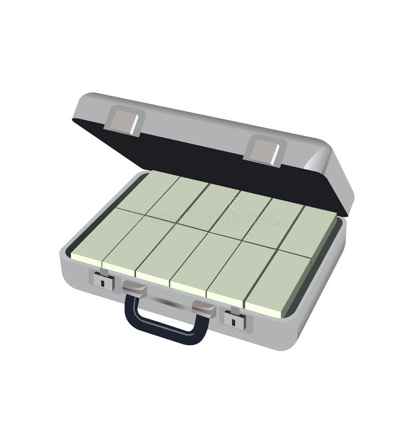 Case Full of Green Money. Vector Illustration Stock Vector ...