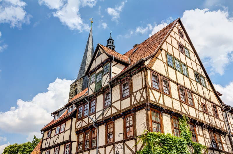 Case a Graticcio in Quedlinburg, Germania Fotografia Stock - Immagine ...