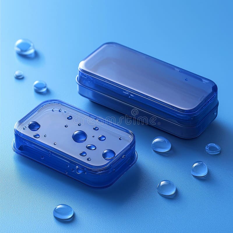 The Case Has Two Pink Objects Inside and Has a Square Shape Stock Image ...