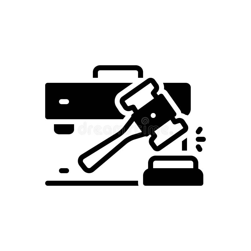 Black Solid Icon for Case, Justice and Judgment Stock Vector ...