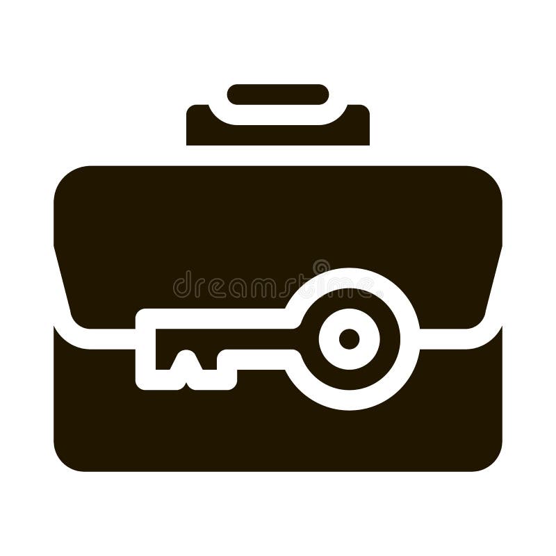 Case and Key Icon Vector Glyph Illustration Stock Vector - Illustration ...