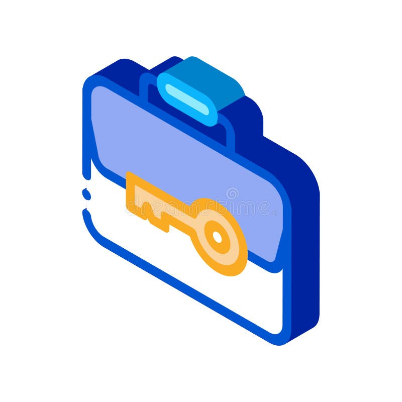 Case and Key Isometric Icon Vector Illustration Stock Vector ...