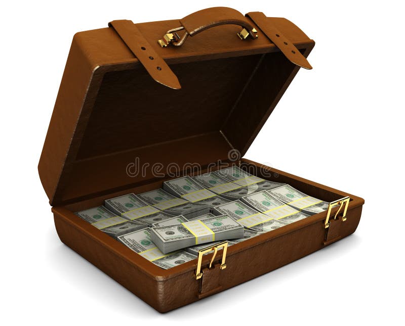 Black case with money stock illustration. Illustration of currency ...