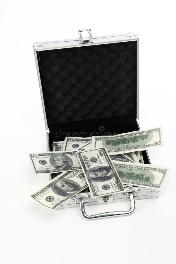 Case with Money Dollar Bills. Laundering of Money. Stock Photo - Image ...