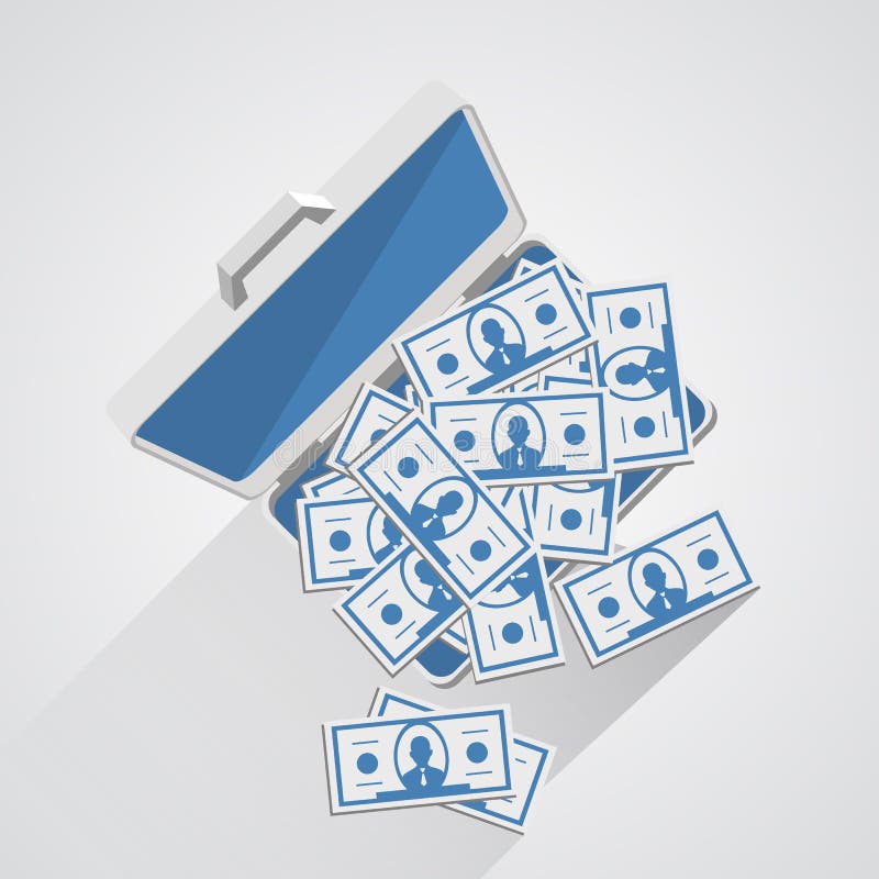 Case with money. Vector stock vector. Illustration of cash - 50000847
