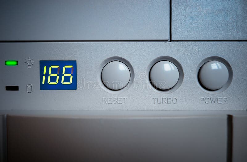Power Reset Turbo Buttons of Vintage Computer Stock Image - Image of ...