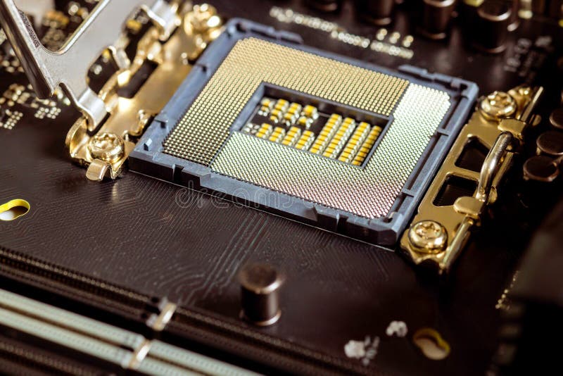 CPU Connector Socket on Motherboard of PC is Repaired As Part Processor ...