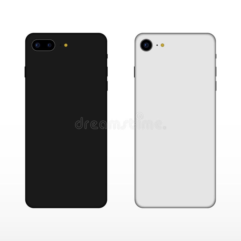 Mock Up Smartphone. New Modern Phone with Camera Cutout. Phone Blank ...