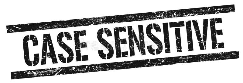 CASE SENSITIVE Text on Black Grungy Rectangle Stamp Stock Illustration ...