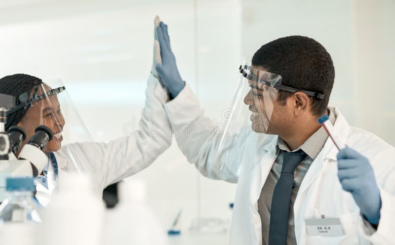 Case Solved, Case Closed. Two Scientists Giving Each Other a High Five ... Case Solved, Case Closed. Two Scientists Giving Each Other a High Five ...