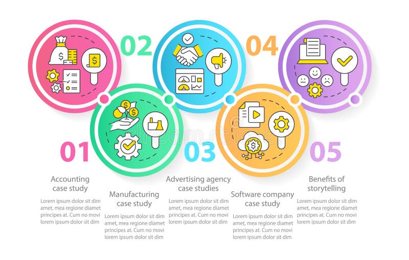 Case Studies Usage Circle Infographic Template Stock Vector ...