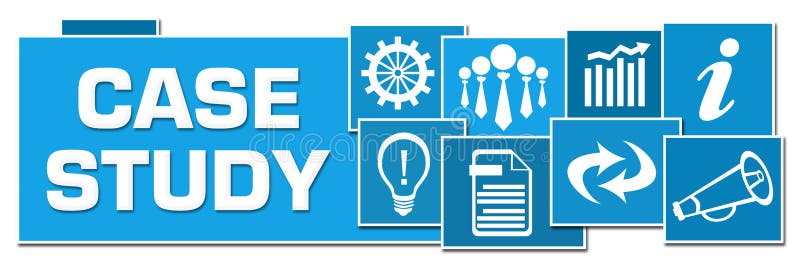 Case Study Blue Boxes with Business Symbols Stock Illustration ...