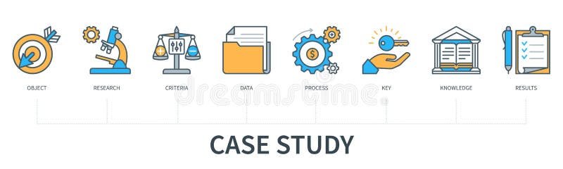 Case Study Concept Infographic in Minimal Flat Line Style Stock ...