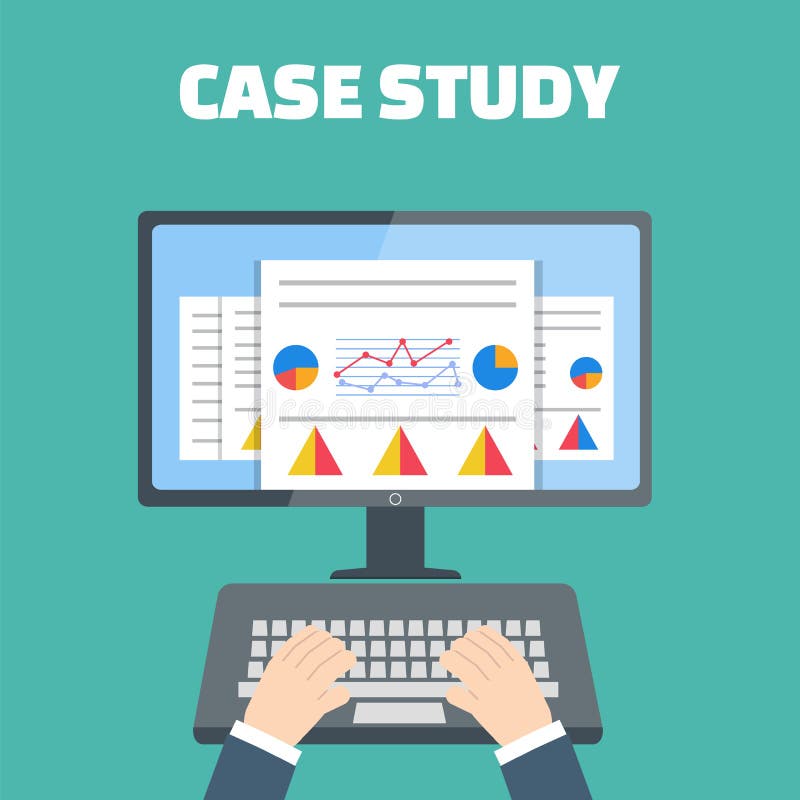 Case Study Concept Vector with Computer Device. Vector Illustration ...