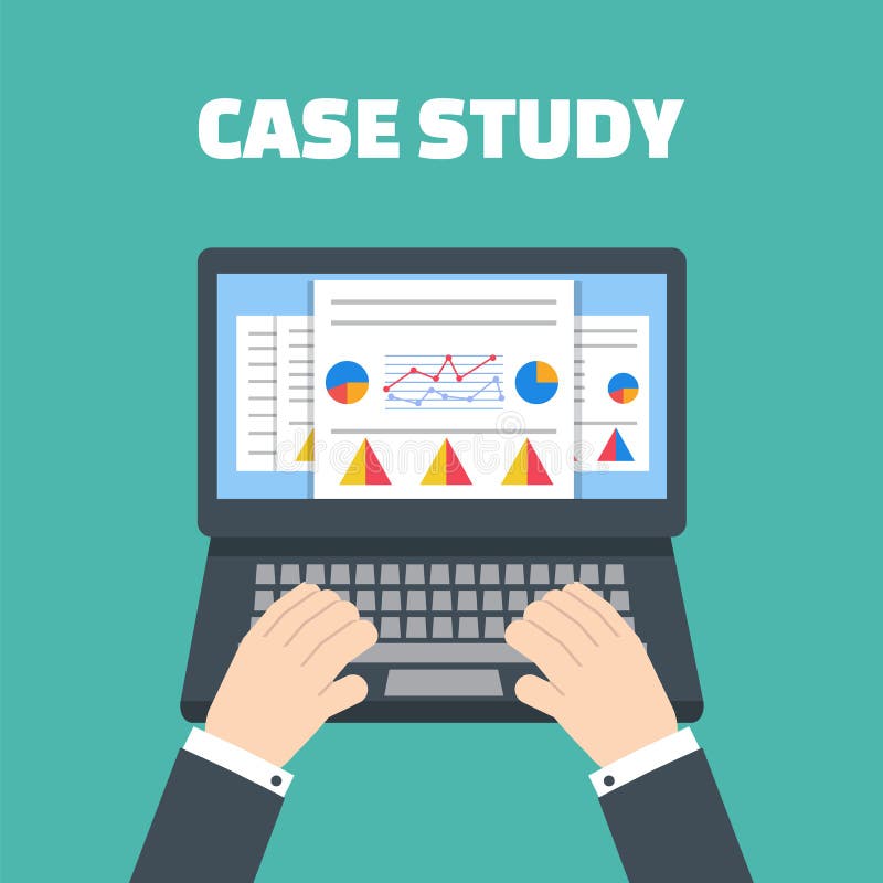 Case Study Concept Vector with Computer Device. Vector Illustration ...