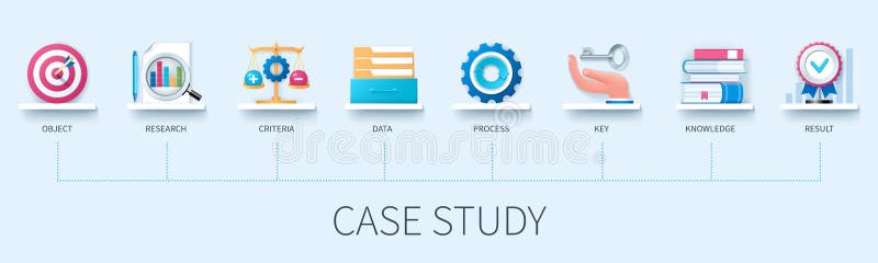 Case Study Infographic in 3D Style Stock Vector - Illustration of ...