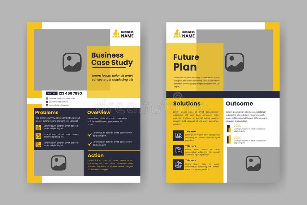 Case Study Layout Flyer. Minimalist Business Report with Simple Design ...