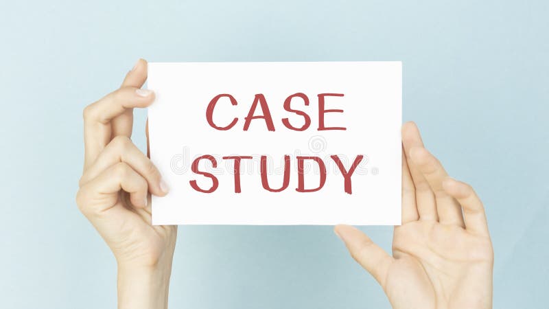 CASE STUDY Message on the Card Shown by a Man Stock Photo - Image of ...
