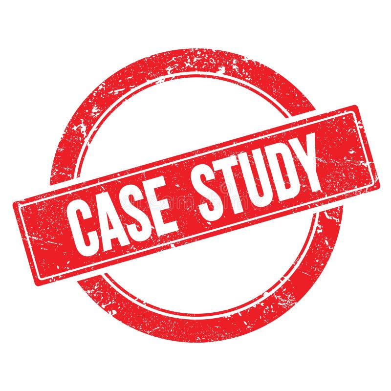 CASE STUDY Text on Red Grungy Round Stamp Stock Illustration ...