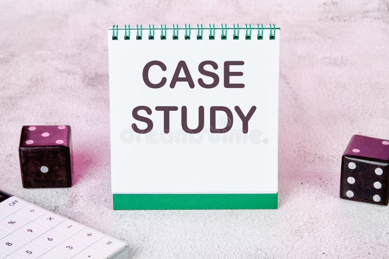 Case Study Text on a White Notepad Sheet Next To Dice on an Abstract ...