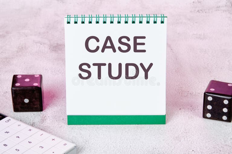 Case Study Text on a White Notepad Sheet Next To Dice on an Abstract ...