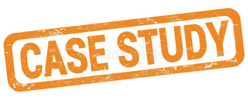 CASE STUDY Text Written on Orange Rectangle Stamp Stock Illustration ...