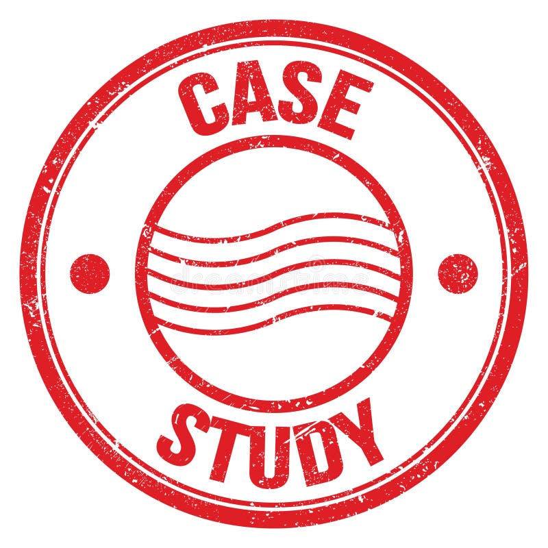 CASE STUDY Text on Red Round Postal Stamp Sign Stock Illustration ...