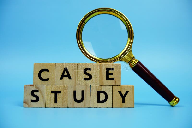 Case Study with Wooden Blocks Alphabet Letters and Magnifying Glass on ...