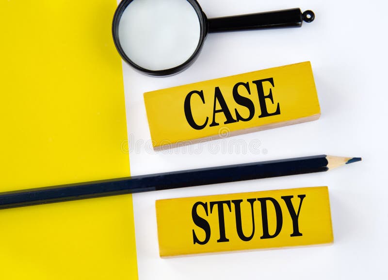 CASE STUDY - Words on Wooden Yellow Blocks with Pencil and Magnifying ...