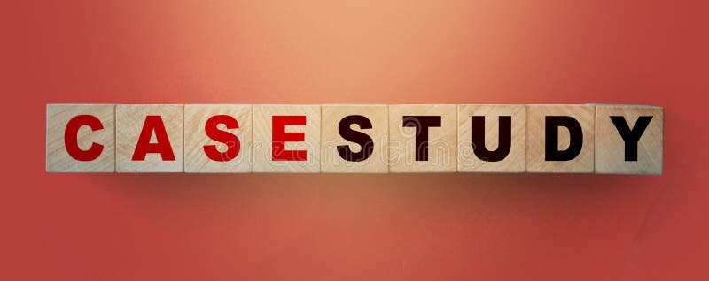 Case Study Written on a Wooden Cube in a Soft Red Gradient Background ...