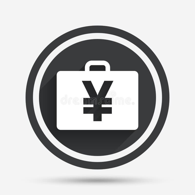 Case with Yen JPY Sign. Briefcase Button. Stock Vector - Illustration ...