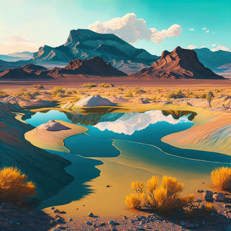 Casein paint Landscape Art stock illustration. Illustration of outdoors ...