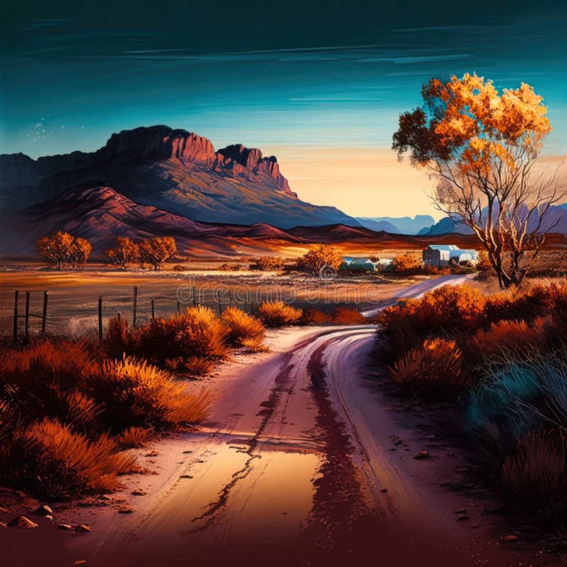 Casein paint Landscape Art stock illustration. Illustration of ...