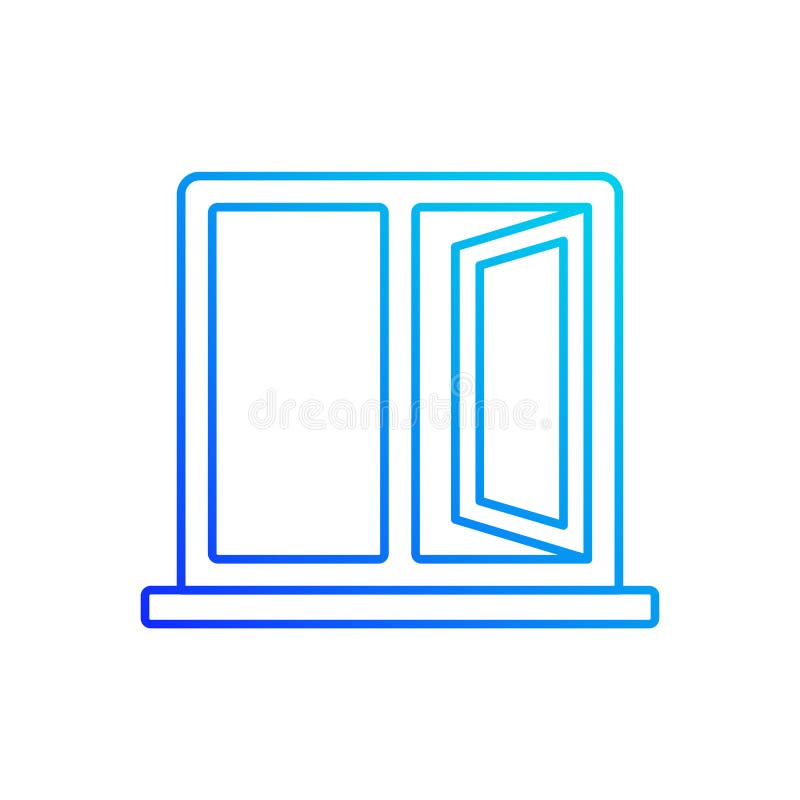 Casement Windows Linear Vector Icon Stock Vector - Illustration of ...