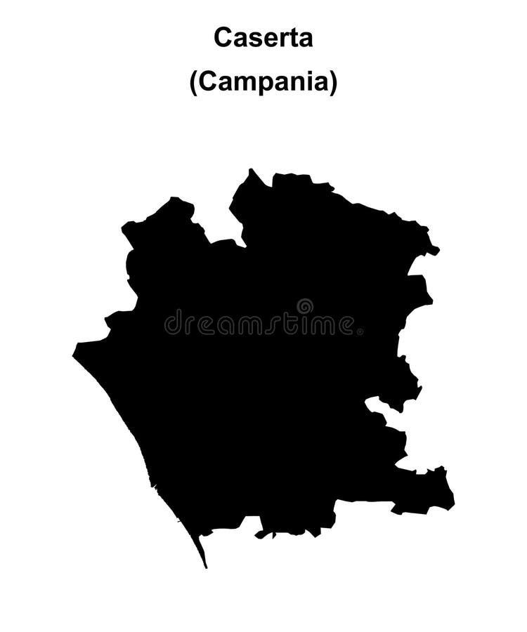 Caserta outline map stock vector. Illustration of contour - 385358151