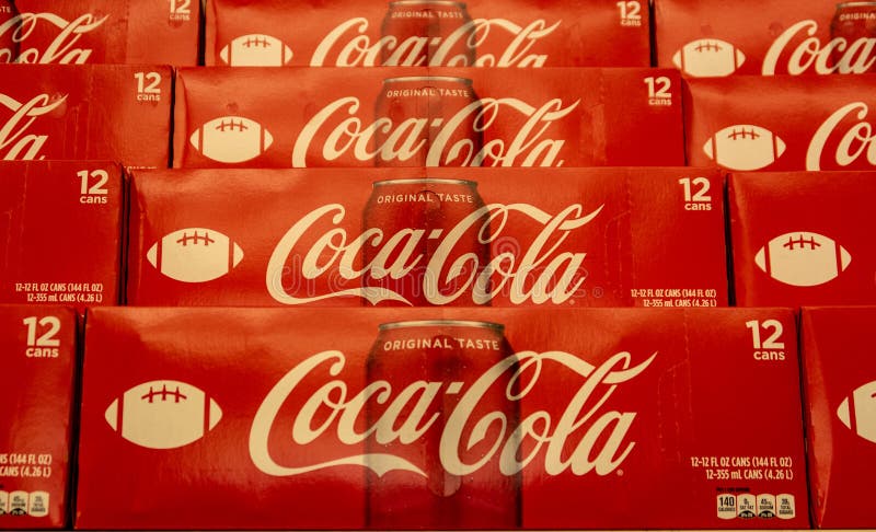 Cases of Coca-Cola editorial stock photo. Image of soft - 183303508