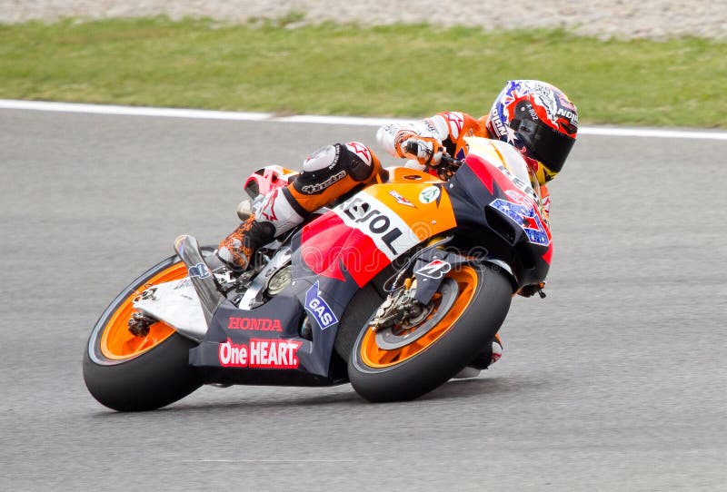 Casey Stoner racing editorial photo. Image of grand, barcelona - 21958491