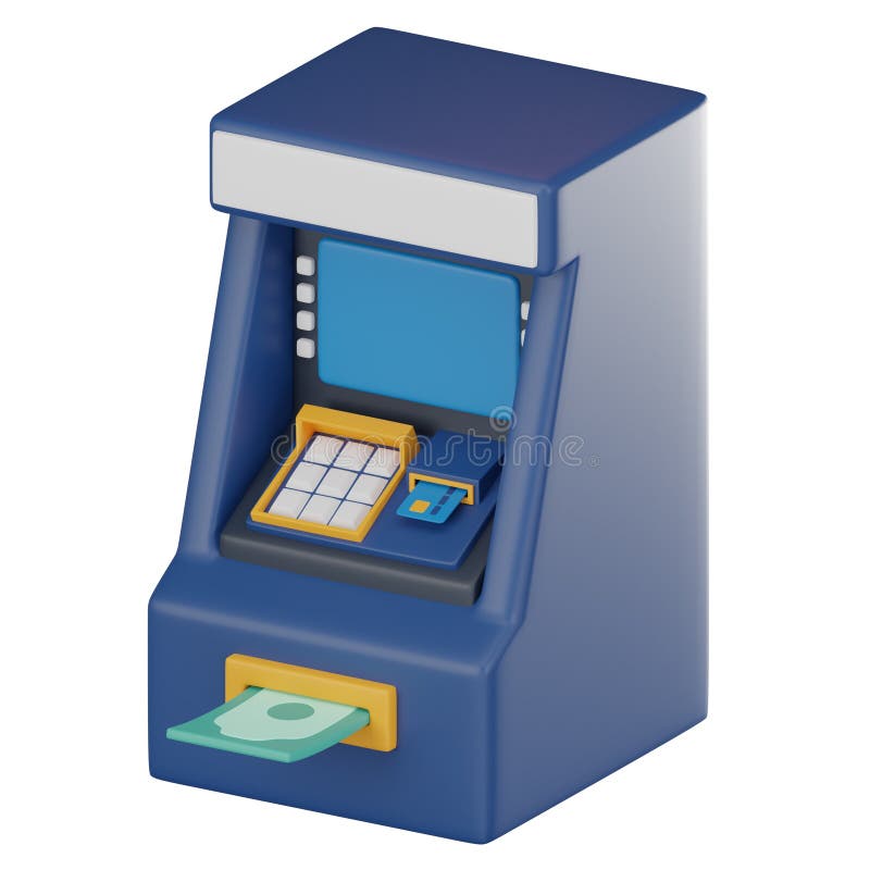 Cash Access, ATM Machine Icon. 3D Render Stock Illustration ... Cash Access, ATM Machine Icon. 3D Render Stock Illustration ...
