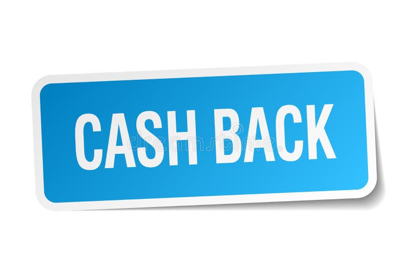 Cash Back Blue Square Sticker Stock Vector - Illustration of banner ...