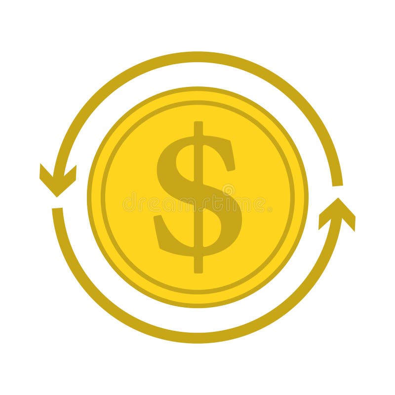 Cash Back Coin Icon stock vector. Illustration of income - 206380641