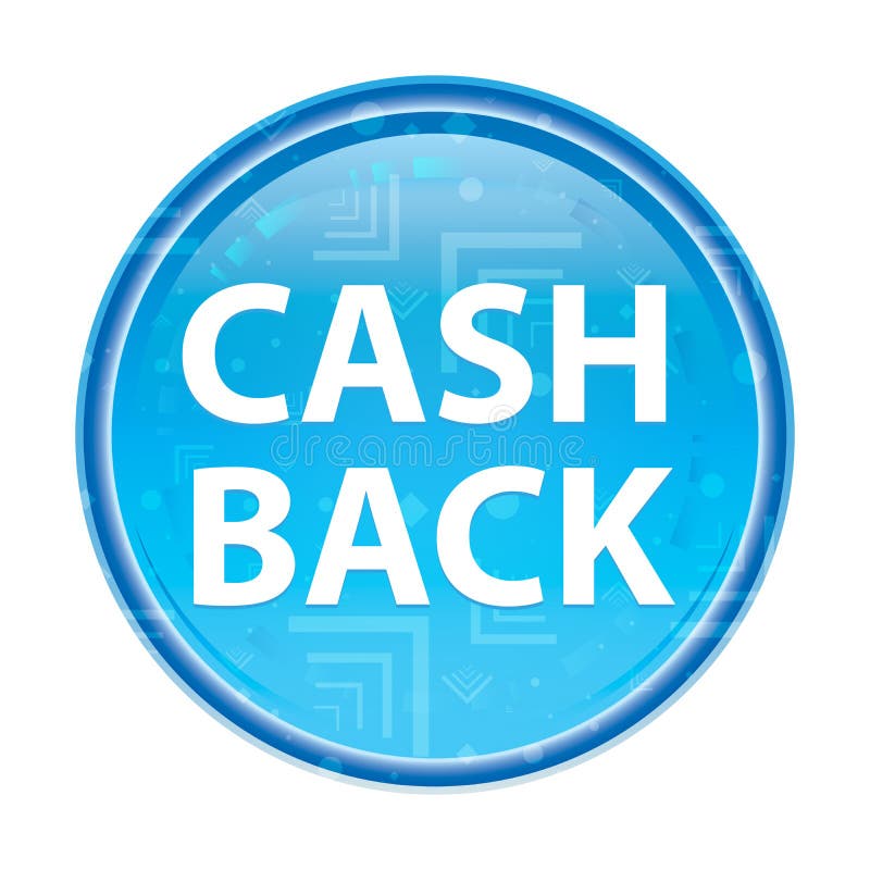 Cash Back Floral Blue Round Button Stock Illustration - Illustration of ...