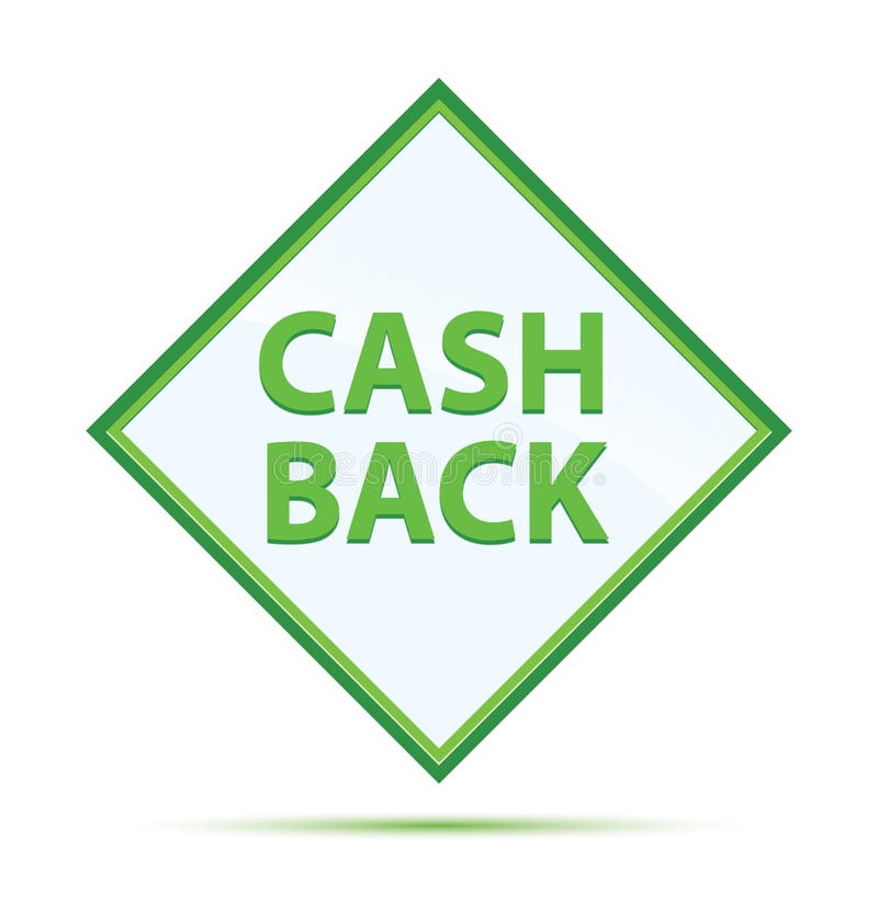 Cash Back Modern Abstract Green Diamond Button Stock Illustration ...