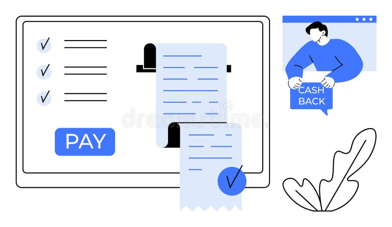 Cash Back and Online Payment Concept in Modern Flat Design Stock Vector ...