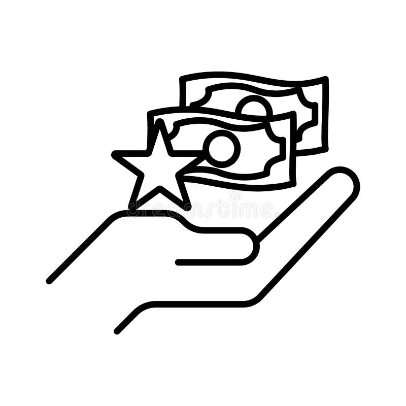 Cash Bonus Linear Logo Mark in Black and White Stock Vector ...