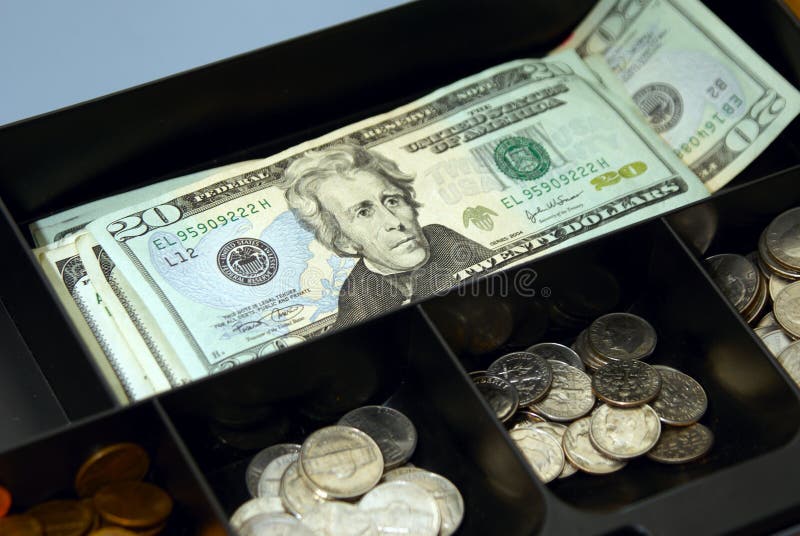 Cash box stock image. Image of quarters, coins, currency - 3650041