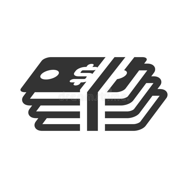 Cash bundle icon stock illustration. Illustration of currency - 340733905
