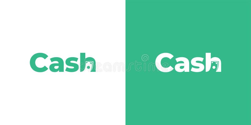 Cash Wordmark Logo. Cash Typography and Money in Negative Space Letter ...
