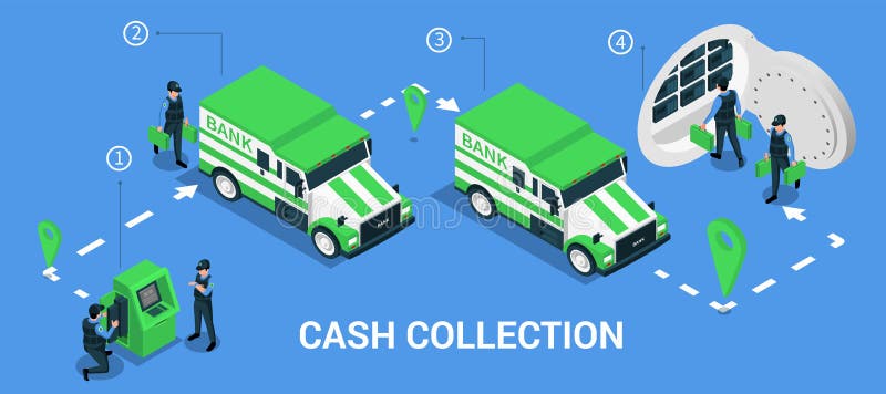 Cash Collection Isometric Infographics Stock Vector - Illustration of ...